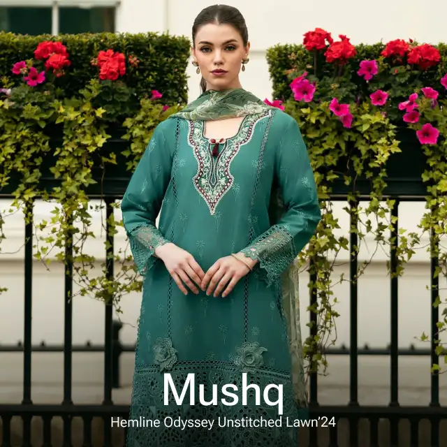 Mushq Hemline Odyssey Unstitched Lawn Collection 2024 - Sanaulla Store