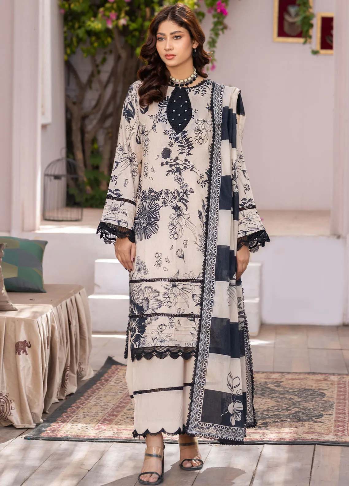 Rang E Noor By Humdum Printed Lawn Suit Unstitched 3 Piece HD24R D-03 - Summer Collection