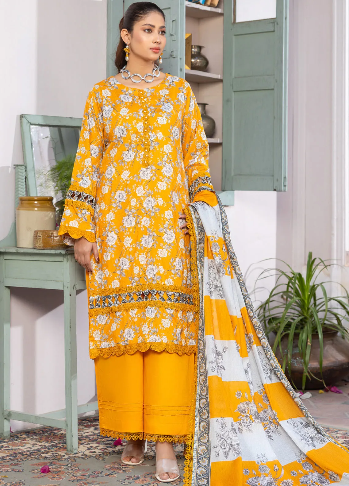 Rang E Noor By Humdum Printed Lawn Suit Unstitched 3 Piece HD24R D-04 - Summer Collection