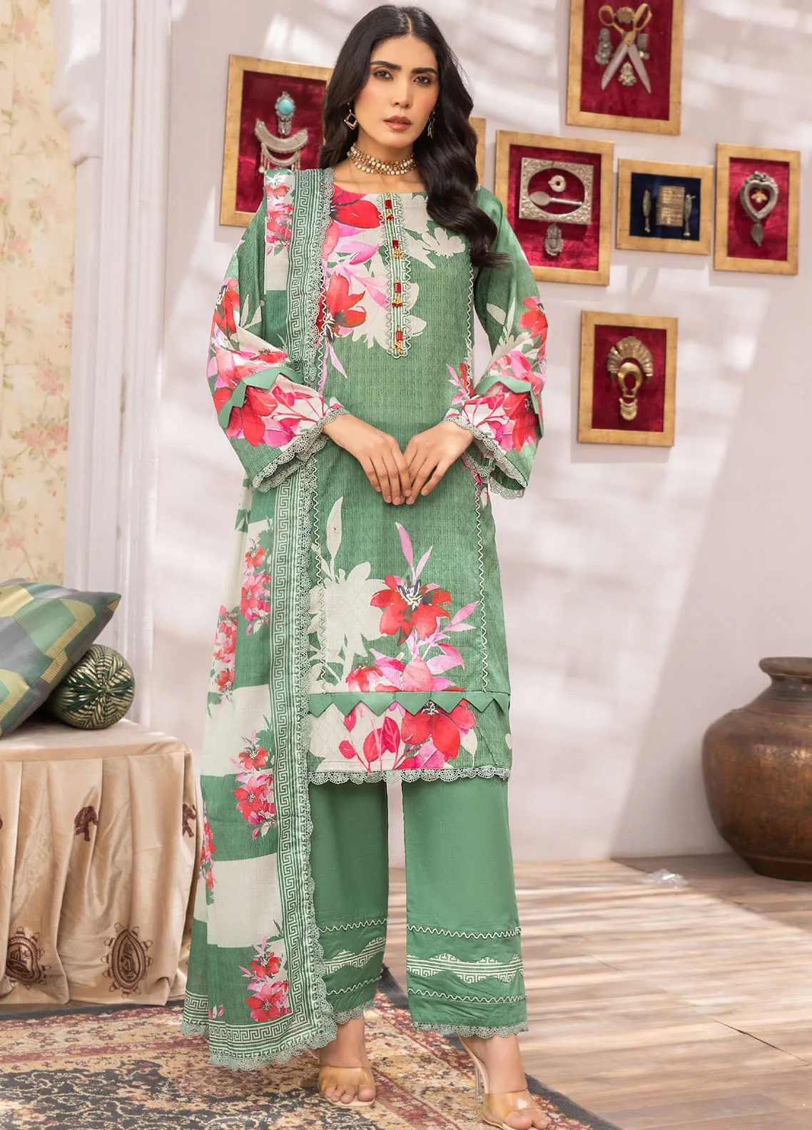 Rang E Noor By Humdum Printed Lawn Suit Unstitched 3 Piece HD24R D-11 - Summer Collection