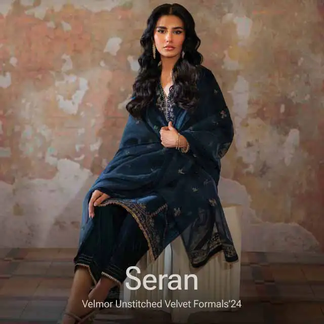 Seran Velmor Unstitched Velvet Formal Collection 2024 - Sanaulla Store