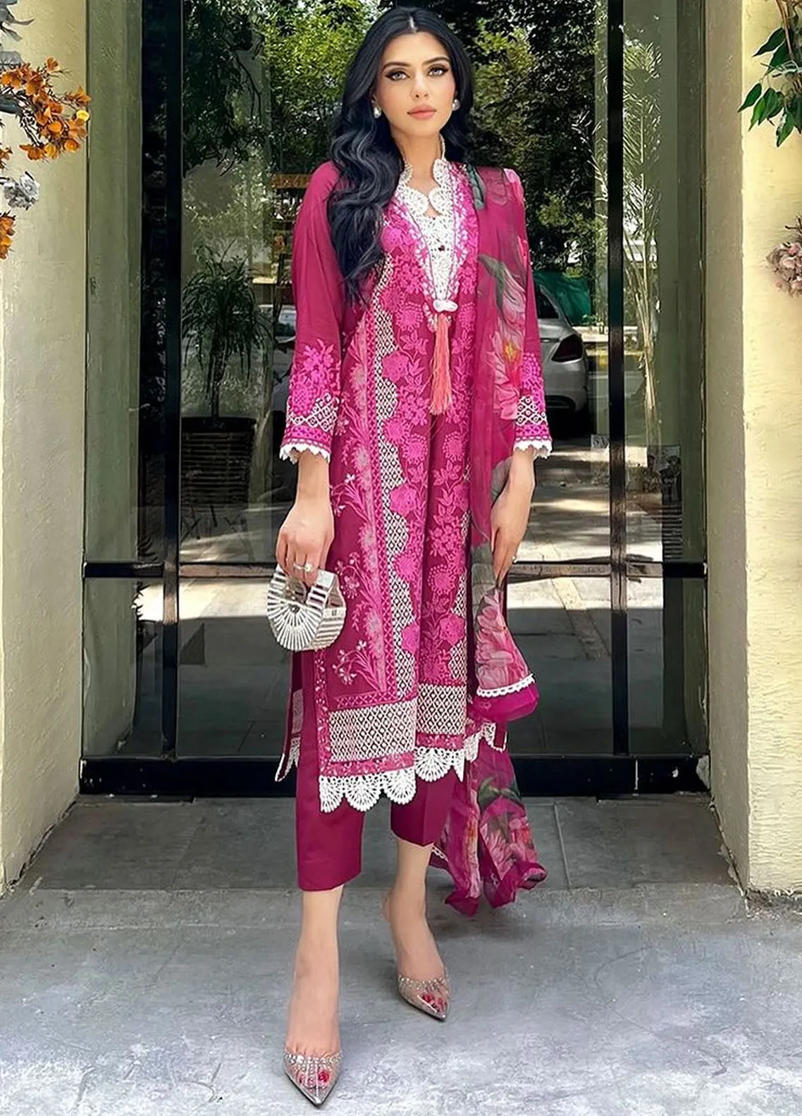 The Secret Garden by Mushq Embroidered Lawn Suits Unstitched 3 Piece MQ24SG D-1B Fairy Dell ...
